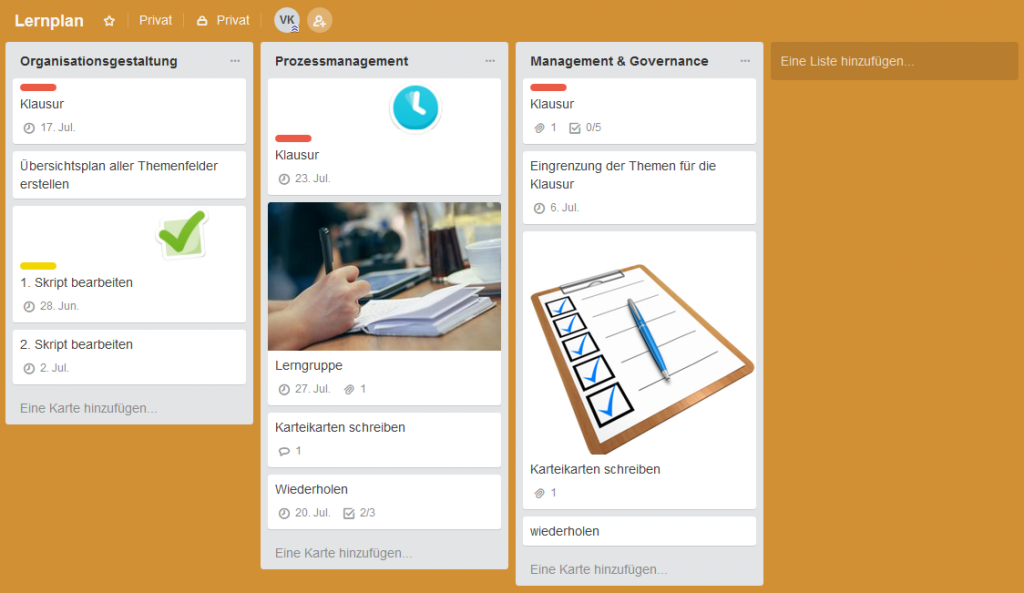 Lerntool Trello: Erstellen von digitalen Lernplänen - E-Learning Zentrum
