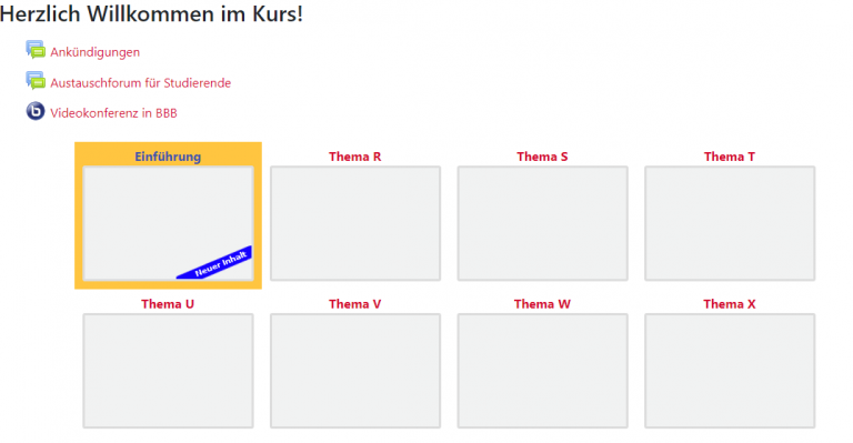 Neue Kursformate in Moodle: Das Ein-Themen- und das Grid-Format - E-Learning Zentrum
